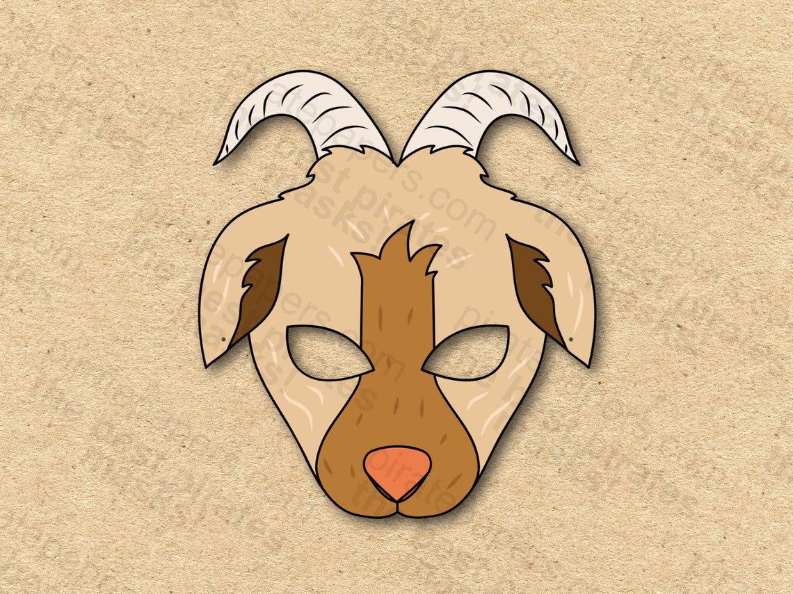 Goat Mask Printable Paper DIY for Kids and Adults. PDF - Etsy Canada
