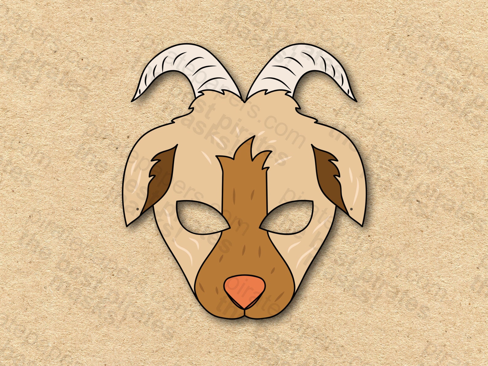 Goat Mask Printable Paper DIY for Kids and Adults. PDF - Etsy