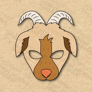 Goat Mask Printable Paper DIY for Kids and Adults. PDF - Etsy