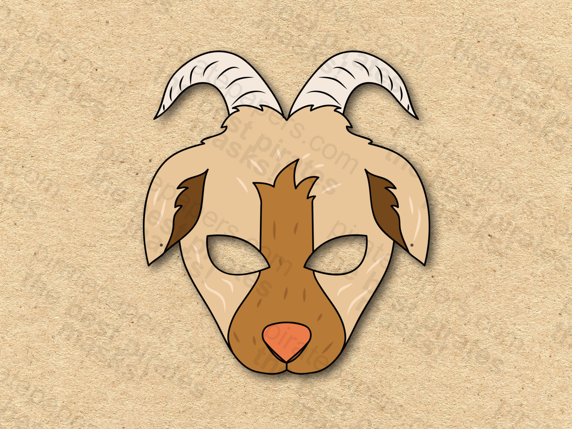 Goat Mask Printable Paper DIY for Kids and Adults. PDF - Etsy Canada