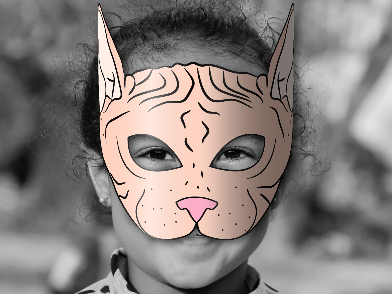 Cat Sphynx Mask Printable Breed Paper DIY for Kids and - Etsy