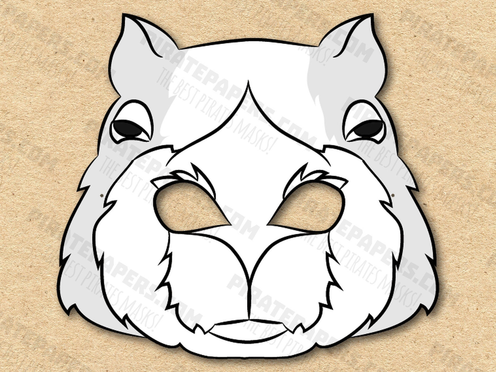 Capybara Masks Printable Color + Coloring, Paper DIY for Kids and ...
