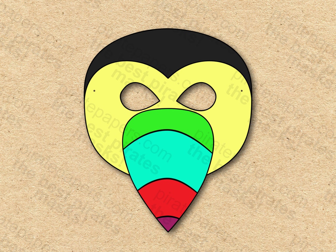 Toucan Mask Printable Paper DIY for Kids and Adults. PDF - Etsy