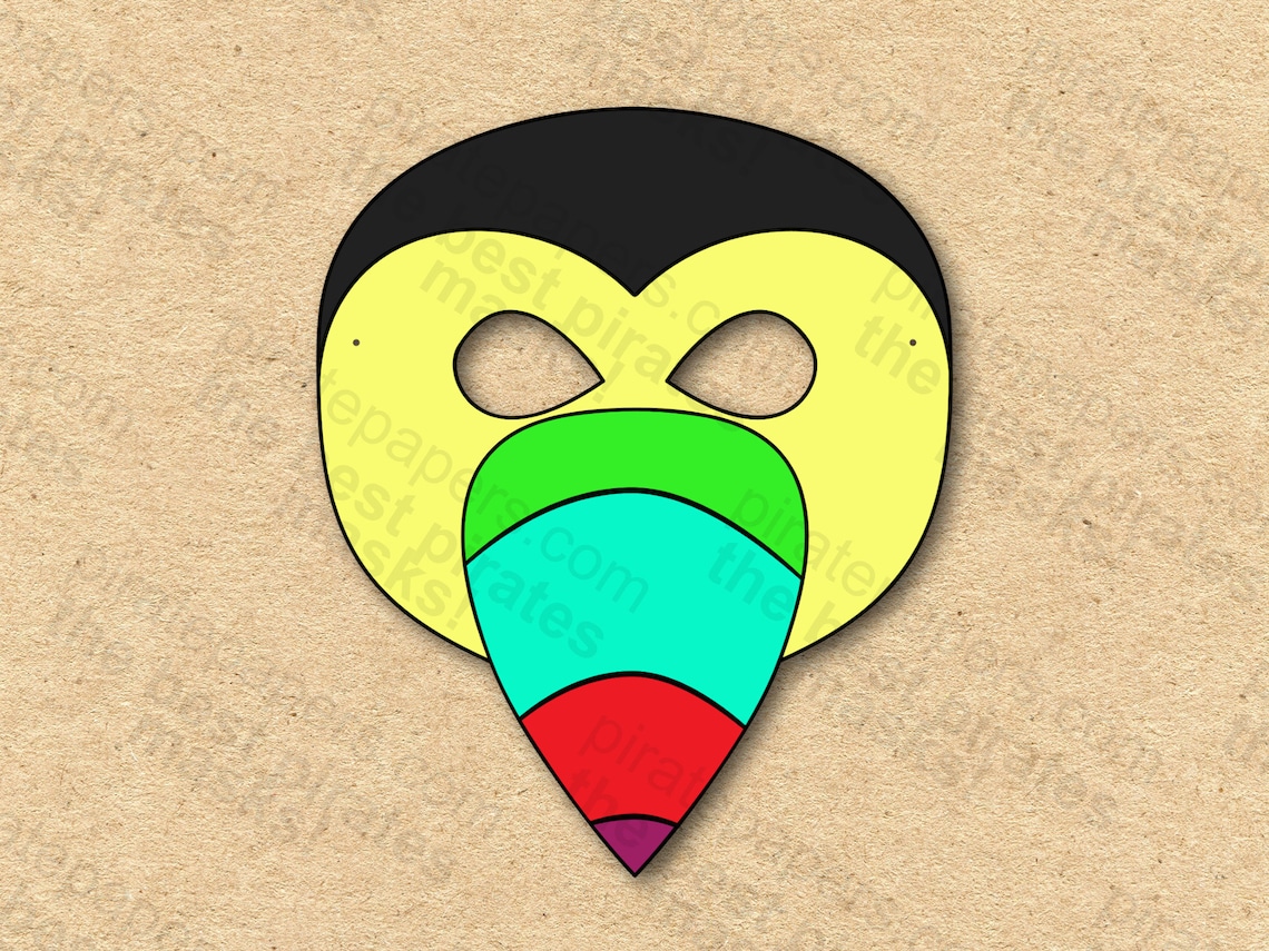 Toucan Mask Printable Paper DIY for Kids and Adults. PDF - Etsy