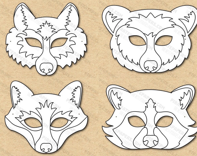 Horse Masks Printable Color + Coloring, Paper DIY for Kids and Adults ...