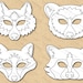 Woodland Forest Animals Masks Printable Coloring, Wolf, Fox, Bear ...