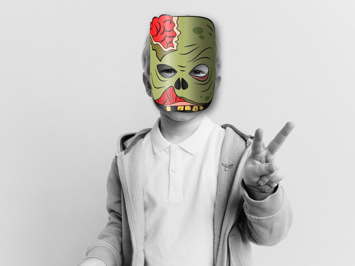 Zombie Mask Printable Paper DIY for Kids and Adults. PDF - Etsy