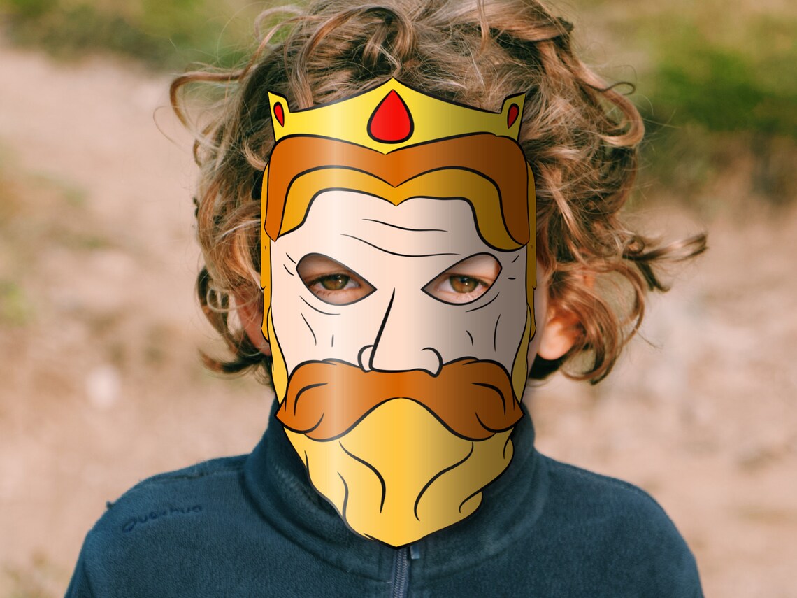 King Mask Printable, Paper DIY for Kids and Adults. PDF Template ...