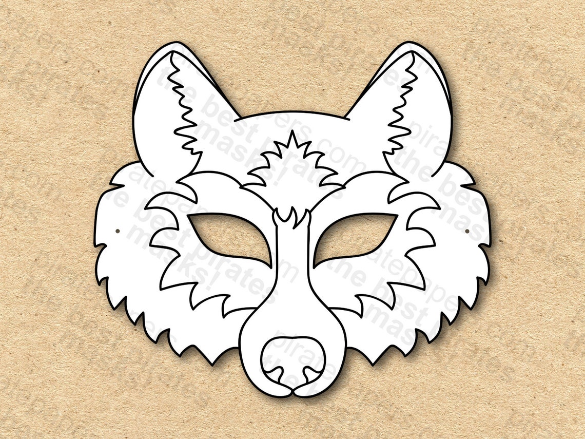 Wolf Mask Printable Coloring Paper DIY for Kids and Adults. - Etsy