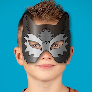 Wolf Mask Printable, Paper DIY for Kids and Adults. PDF Template ...
