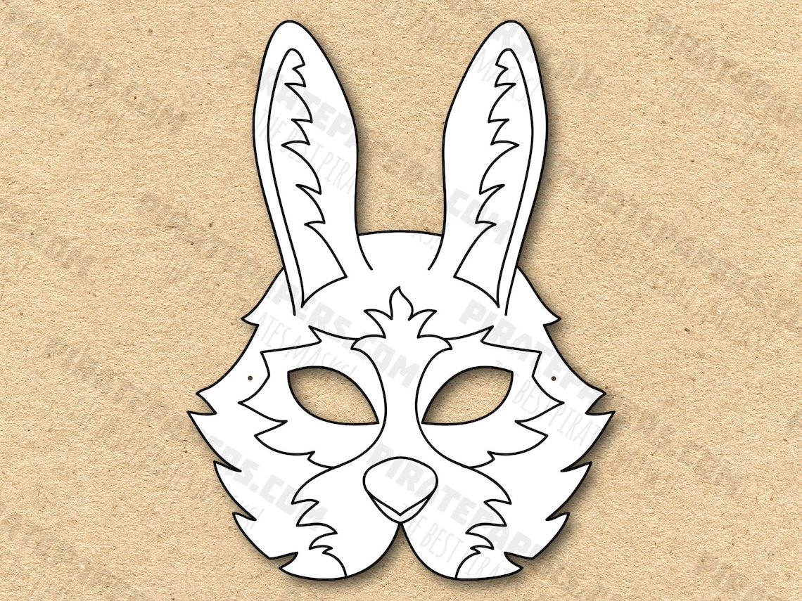 Bunny Masks Printable Color Coloring, Paper DIY for Kids and Adults ...