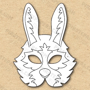 Bunny Masks Printable Color + Coloring, Paper DIY for Kids and Adults ...