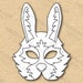 Bunny Masks Printable Color Coloring, Paper DIY for Kids and Adults ...