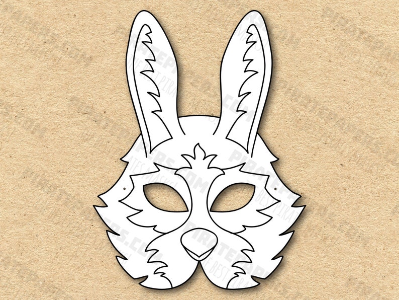 Bunny Masks Printable Color Coloring, Paper DIY for Kids and Adults ...