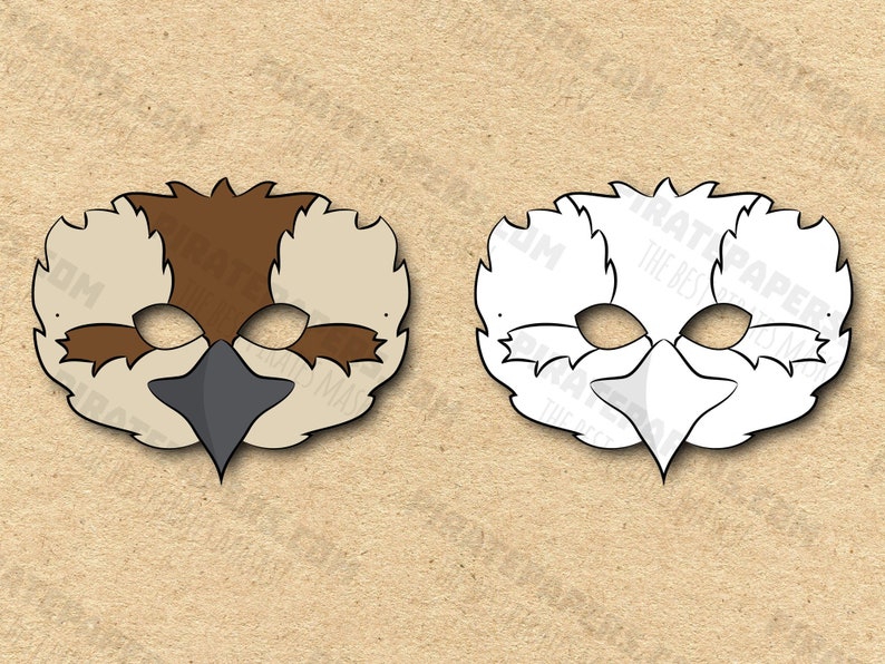 Bird Kookaburra Masks Printable Color Coloring, Paper DIY for Kids and ...