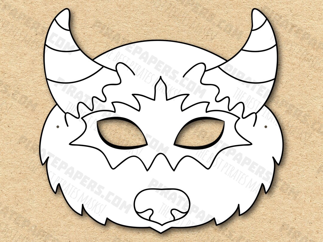Monster #7 Mask Printable Coloring, Paper DIY for Kids and Adults. PDF ...
