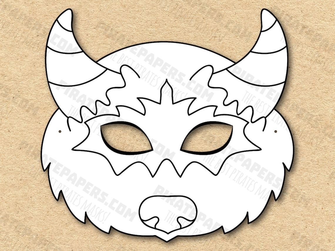 Monster #7 Mask Printable Coloring, Paper DIY for Kids and Adults. PDF ...