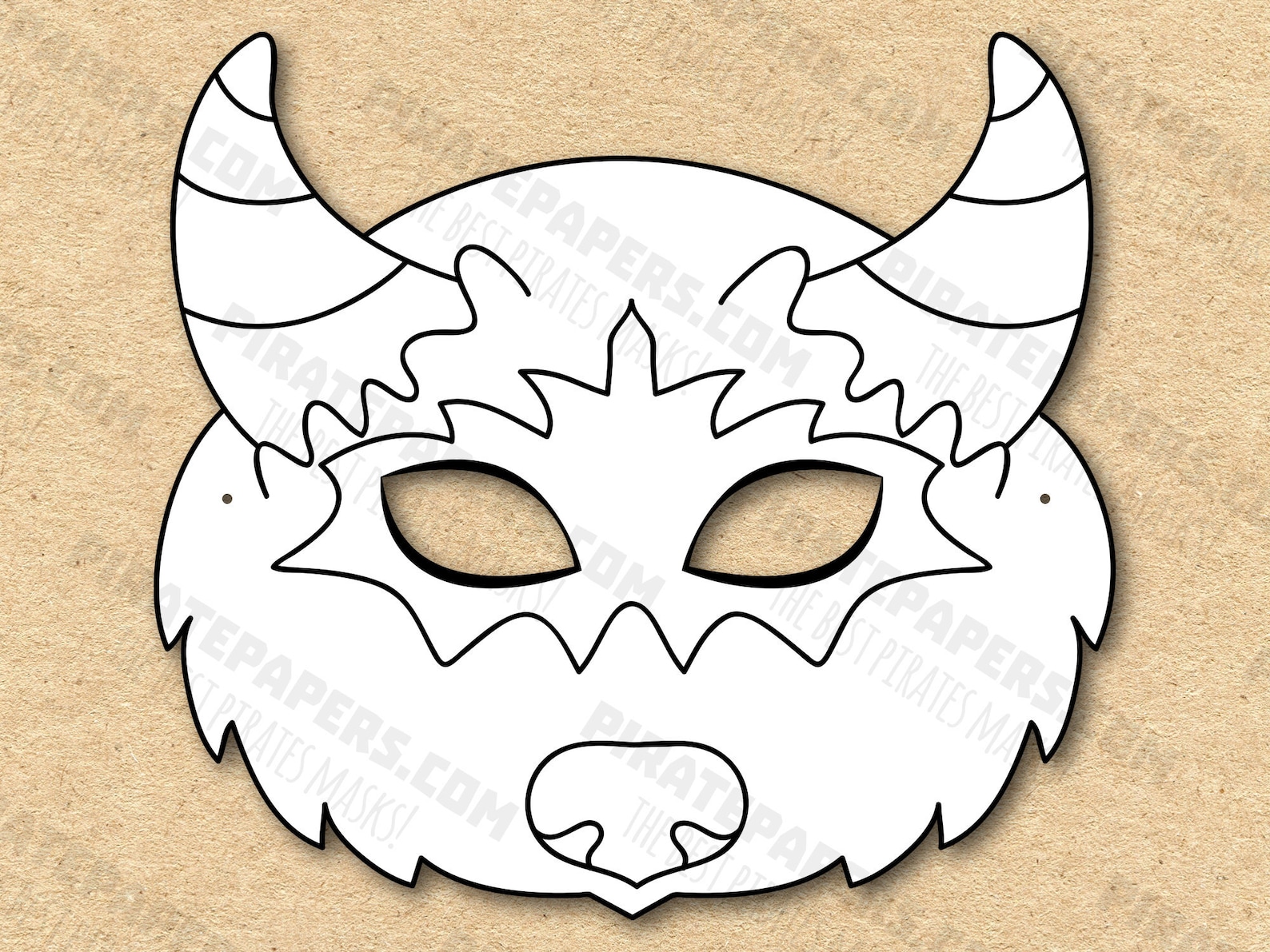 Monster Masks Printable Coloring, Paper DIY for Kids and Adults. PDF ...