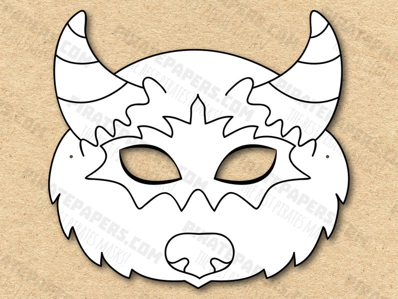 Monster #7 Mask Printable Coloring, Paper DIY for Kids and Adults. PDF ...