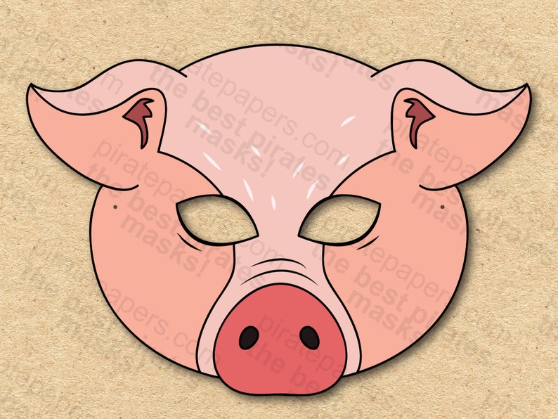 Pig Masks Printable Color Coloring Paper DIY for Kids and - Etsy