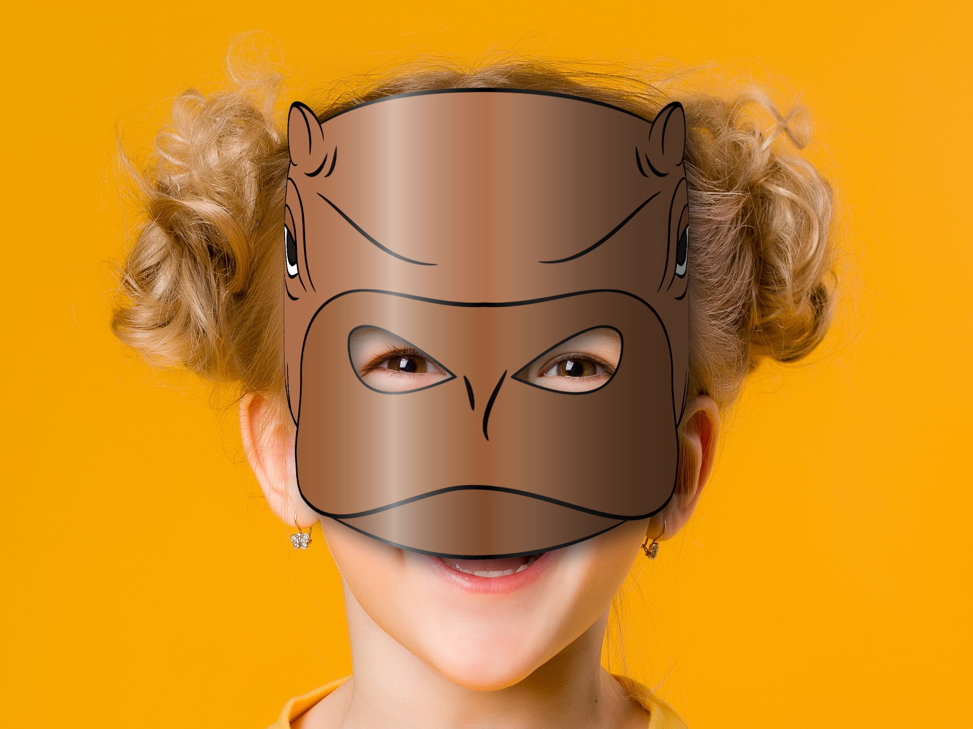 Hippo Mask Printable, Paper DIY for Kids and Adults. PDF Template ...