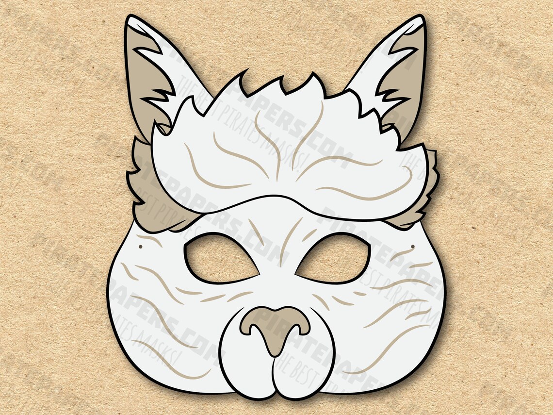 Alpaca Mask Printable, Paper DIY for Kids and Adults. PDF Template ...