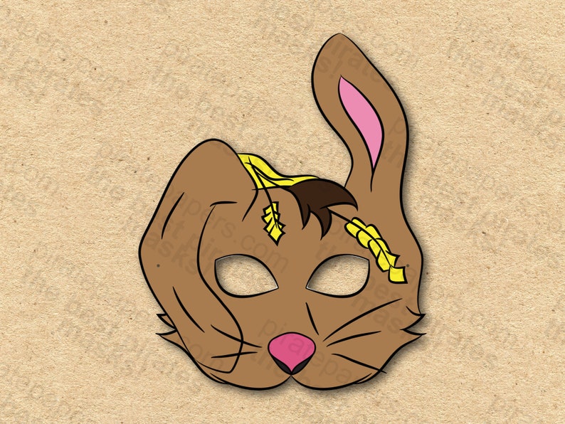 March Hare Mask Printable alice in Wonderland Paper DIY for - Etsy