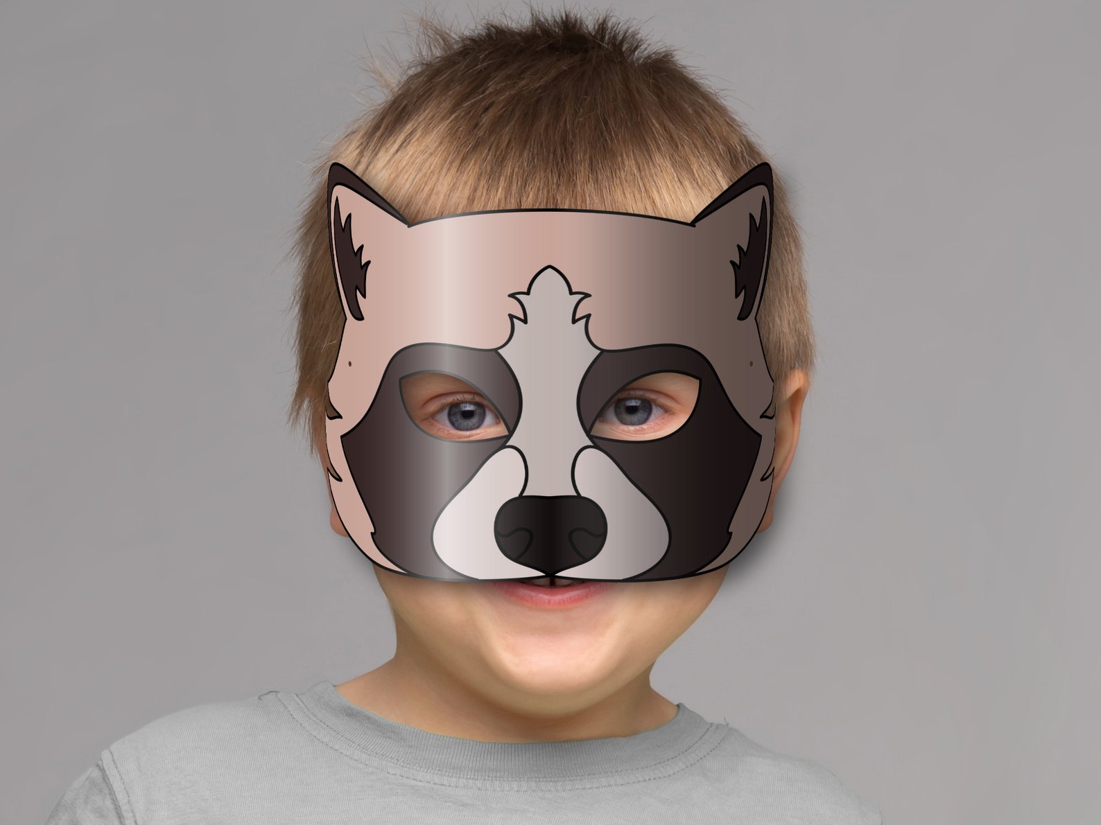 Raccoon Mask Printable, Paper DIY for Kids and Adults. PDF Template ...