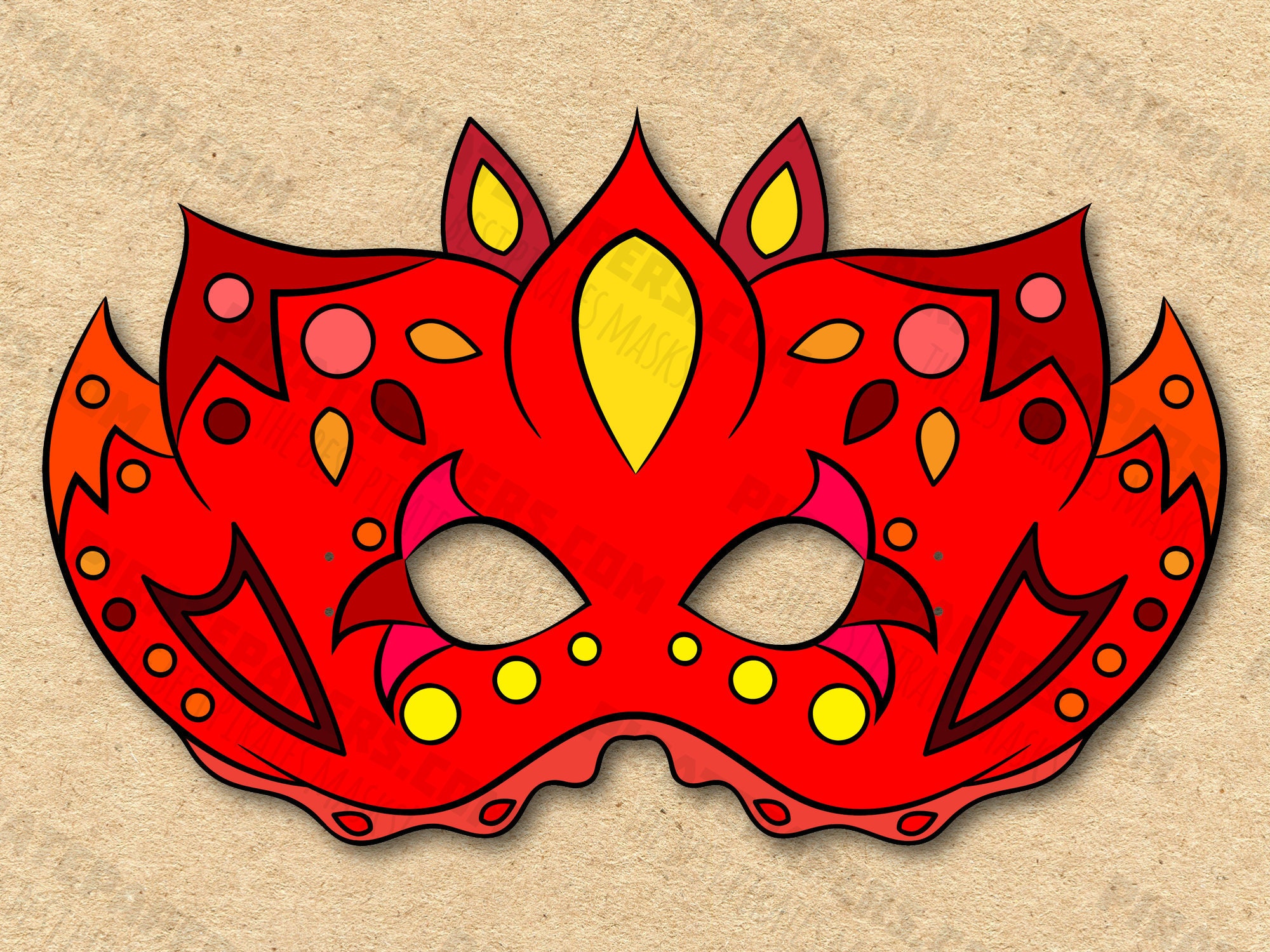 Fairy 4 Masks Printable Color Coloring, Paper DIY for Kids and Adults ...