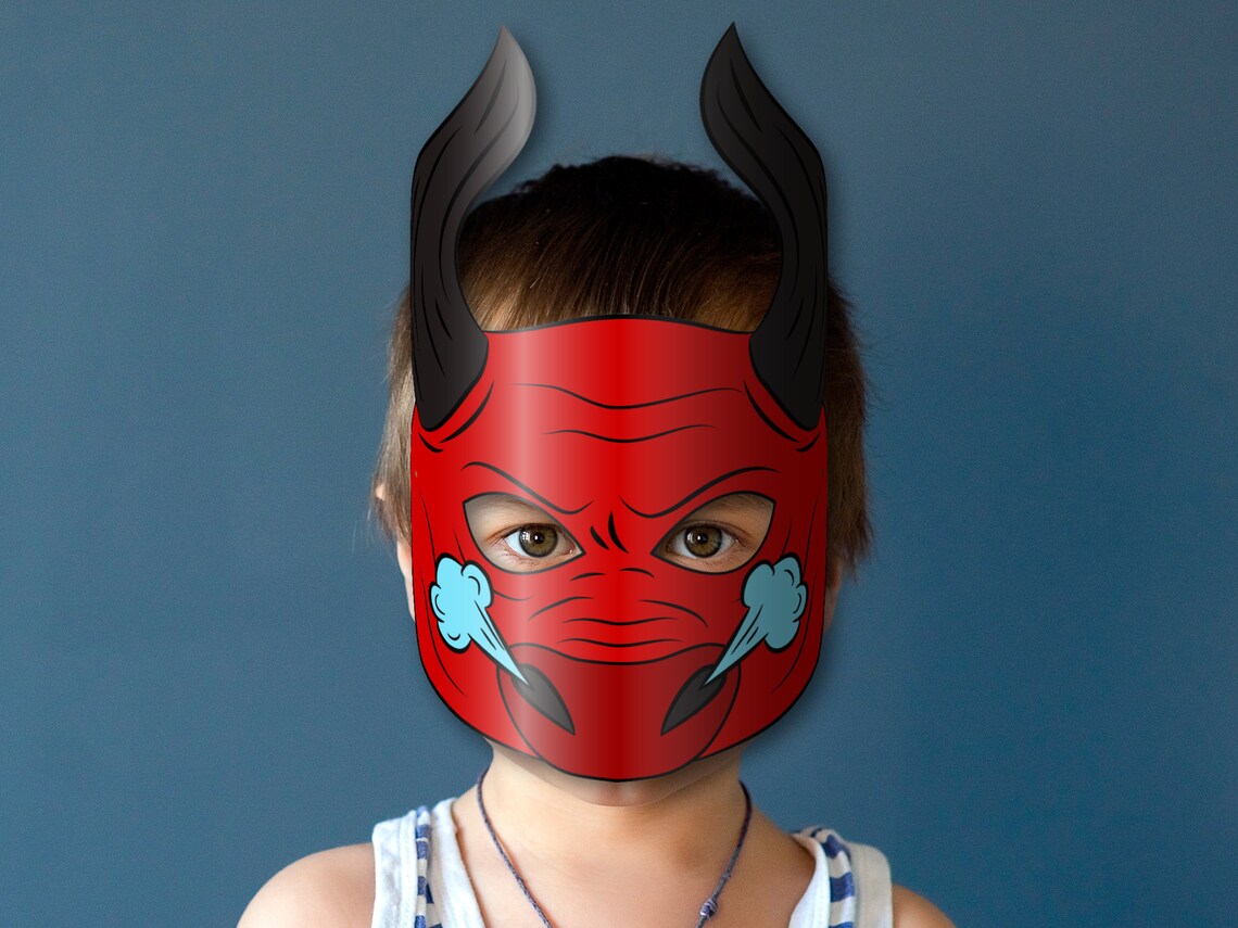 Minotaur Mask Printable, Paper DIY for Kids and Adults. PDF Template ...