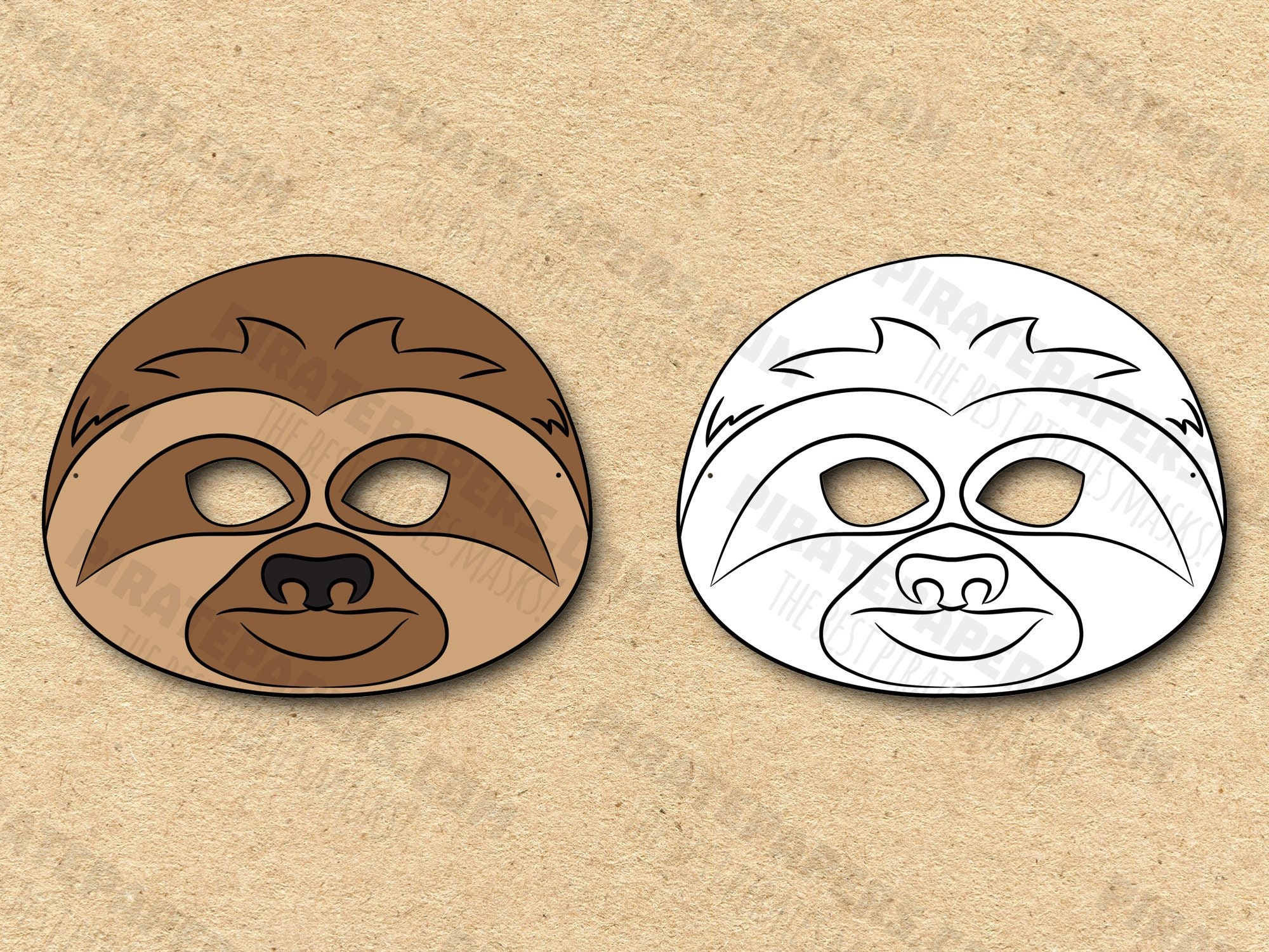 Sloth Mask Template