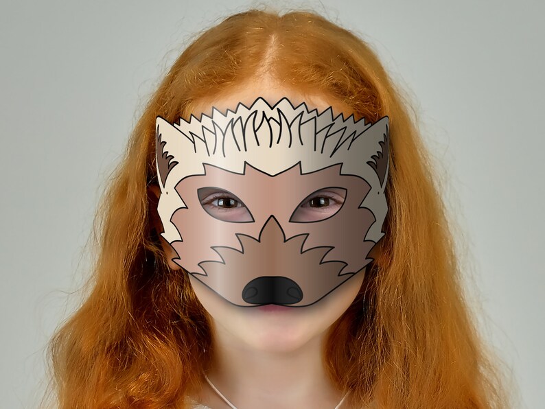 Hedgehog Mask Printable, Paper DIY for Kids and Adults. PDF Template ...