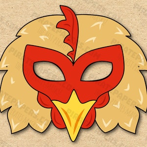 Chicken Mask Printable, Hen Mask, Paper DIY for Kids and Adults. PDF ...