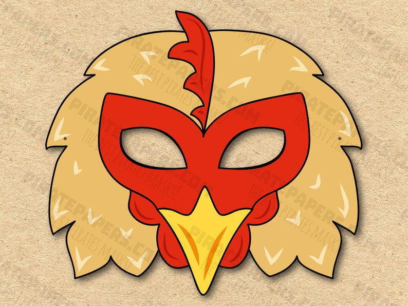 Chicken Mask Printable, Hen Mask, Paper DIY for Kids and Adults. PDF ...