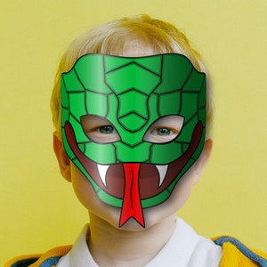 Snake Mask Printable, Paper DIY for Kids and Adults. PDF Template ...
