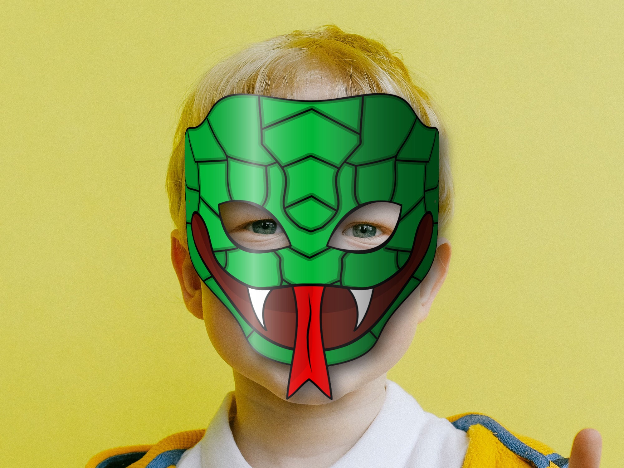 Snake Mask Printable, Paper DIY for Kids and Adults. PDF Template ...