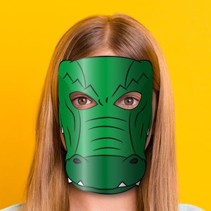 Crocodile Masks Printable Color + Coloring, Paper DIY for Kids and ...