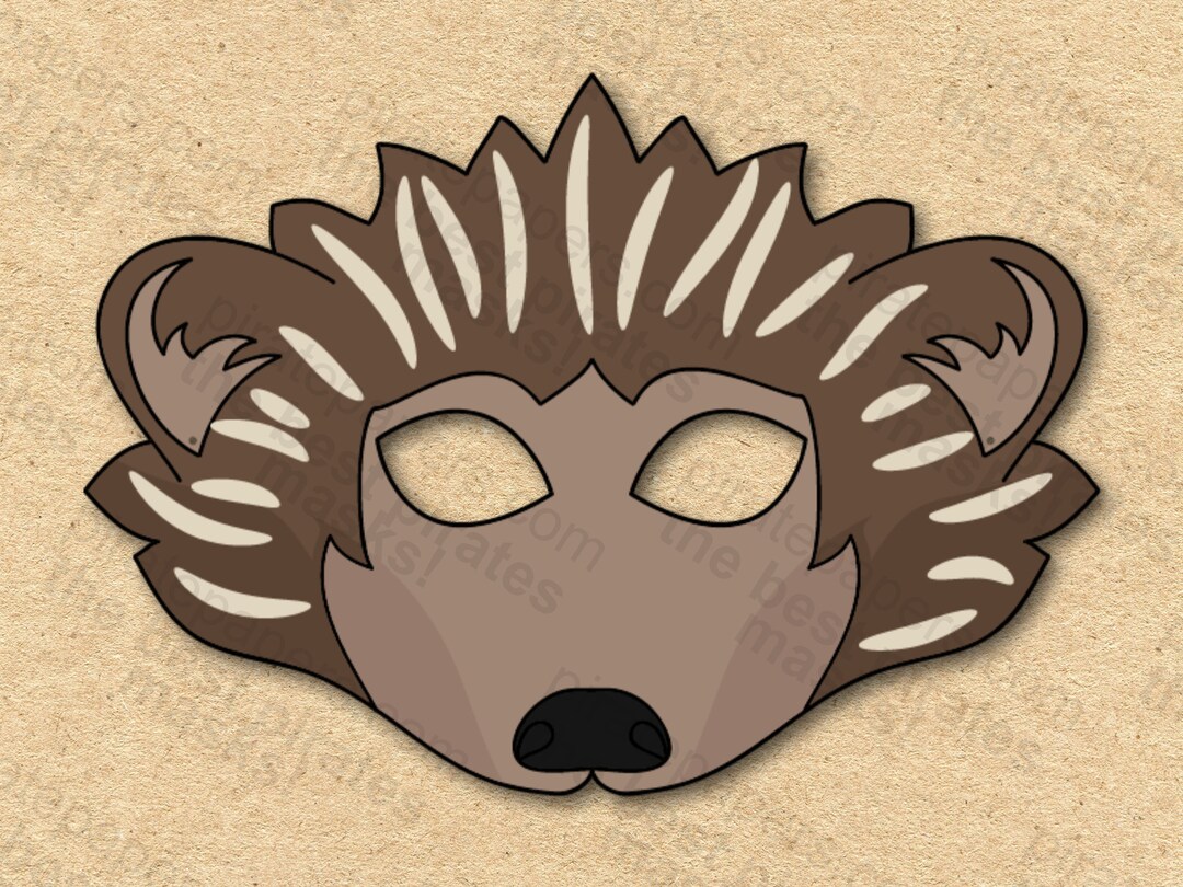 Hedgehog 2 Mask Printable Paper DIY for Kids and Adults. PDF - Etsy