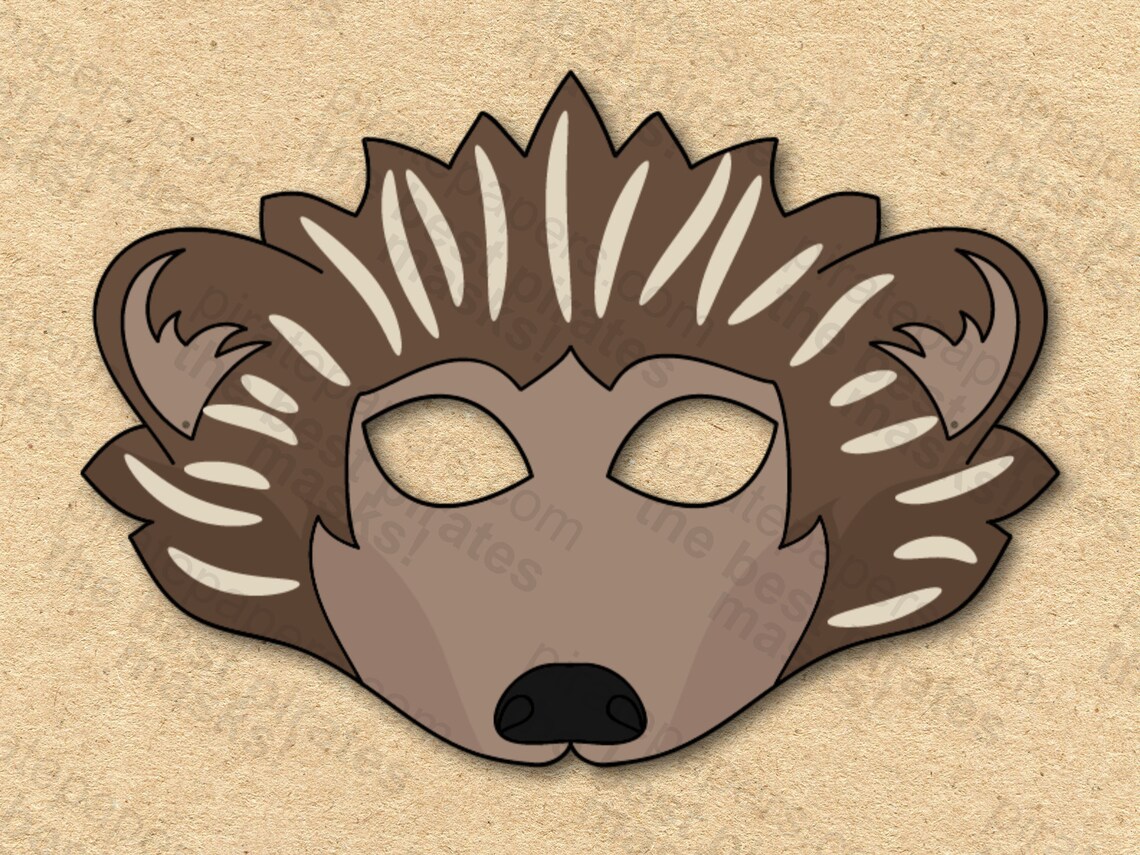 Hedgehog 2 Mask Printable Paper DIY for Kids and Adults. PDF - Etsy