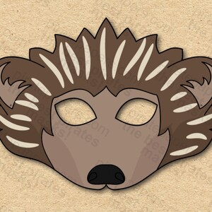 Hedgehog 2 Mask Printable Paper DIY for Kids and Adults. PDF - Etsy