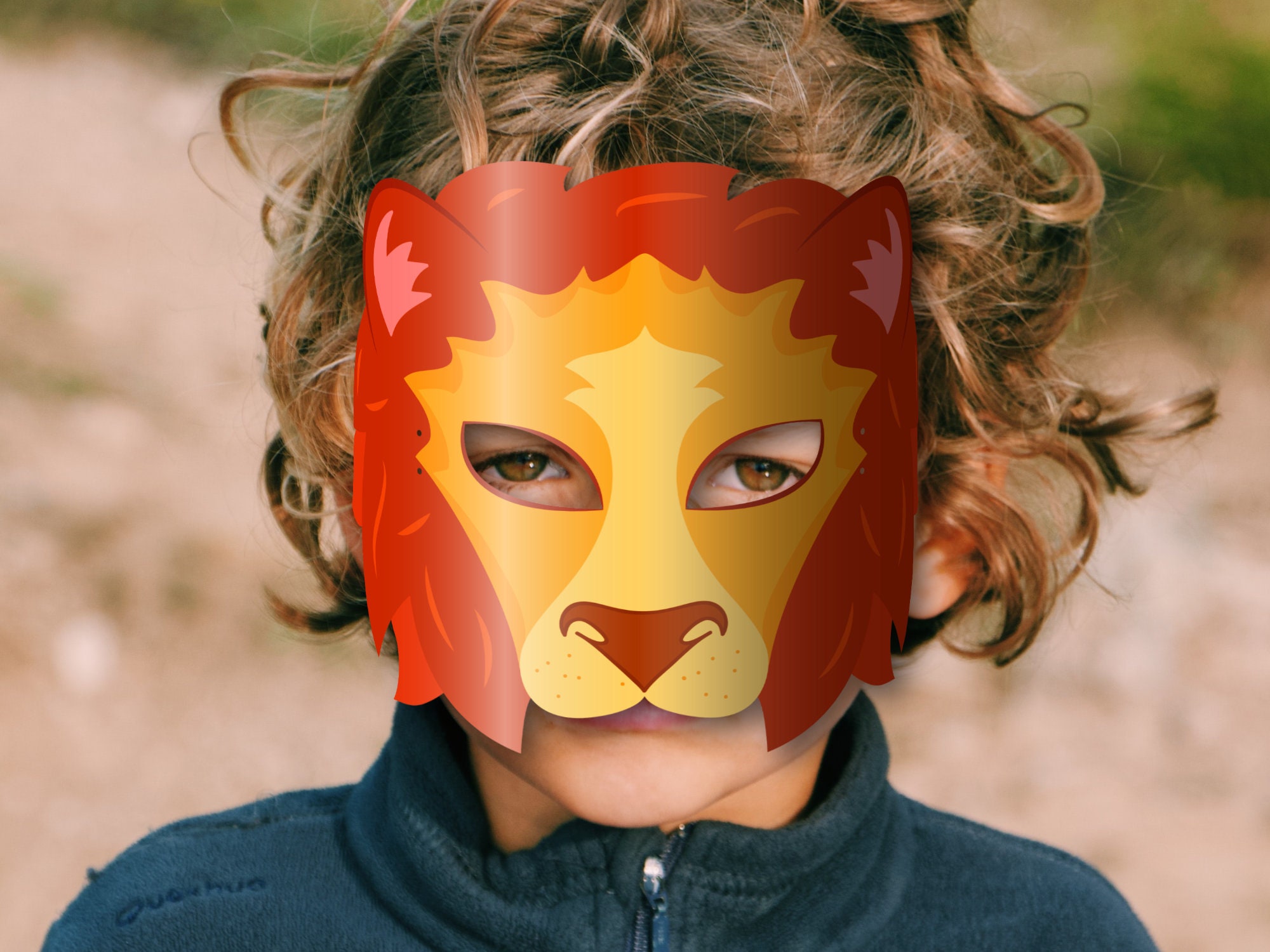 Zoo Animals Masks Printable, Elephant, Wolf, Fox, Lion. Paper DIY Kids ...