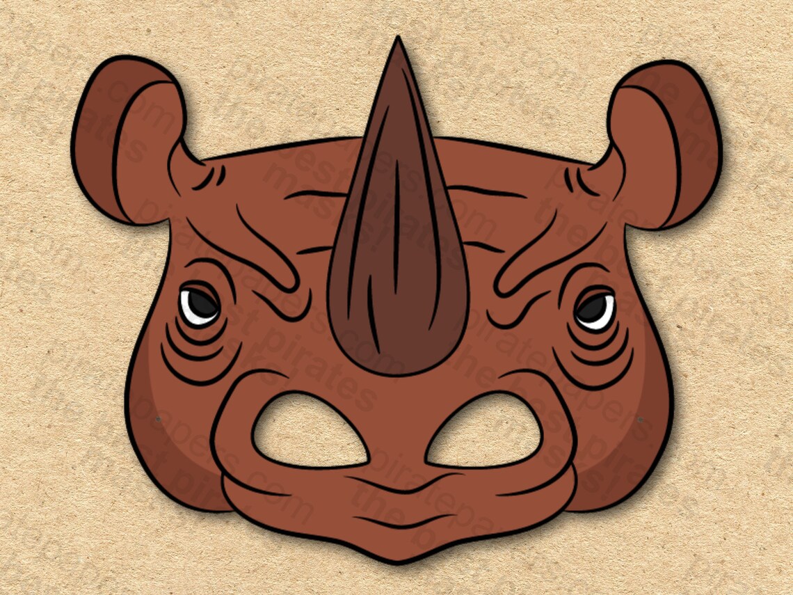 Rhino Mask Printable Paper DIY for Kids and Adults. PDF - Etsy Canada