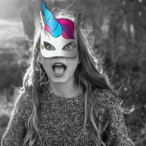 Unicorn Mask Printable Paper DIY for Kids and Adults. PDF - Etsy