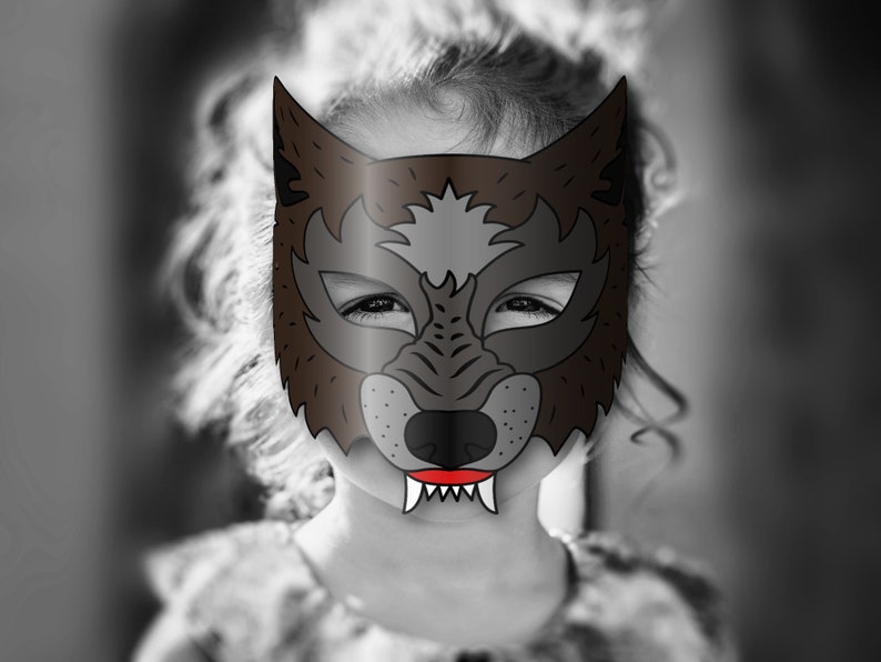 Big Bad Wolf Mask Printable Paper DIY for Kids and Adults. - Etsy Australia