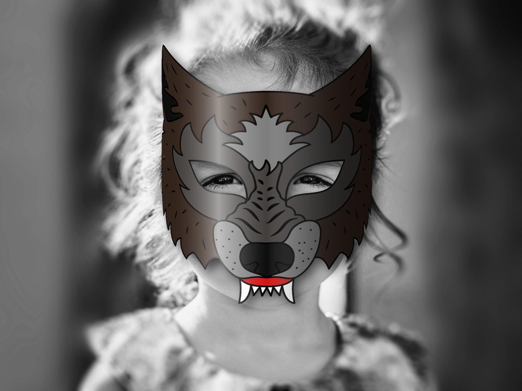 Big Bad Wolf Mask Printable Paper DIY for Kids and Adults. - Etsy Australia