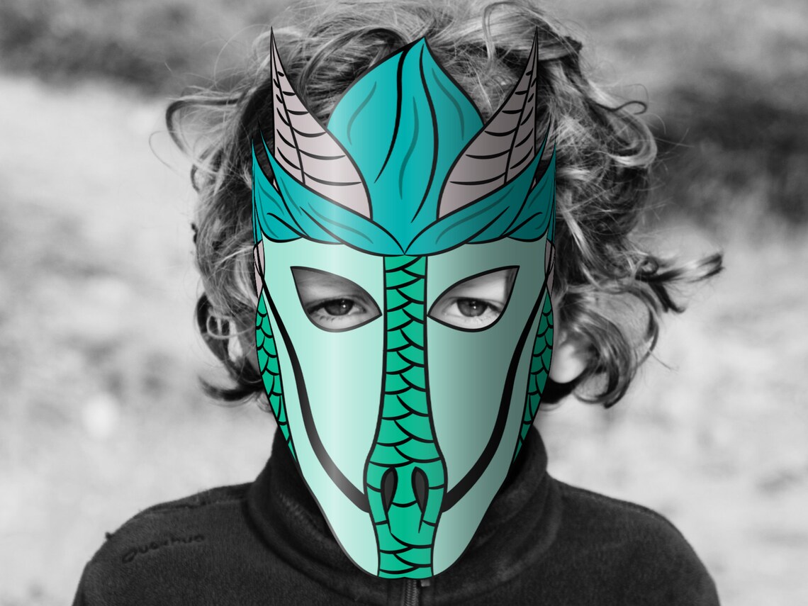 Kind Dragon Mask Printable Paper DIY for Kids and Adults. PDF - Etsy