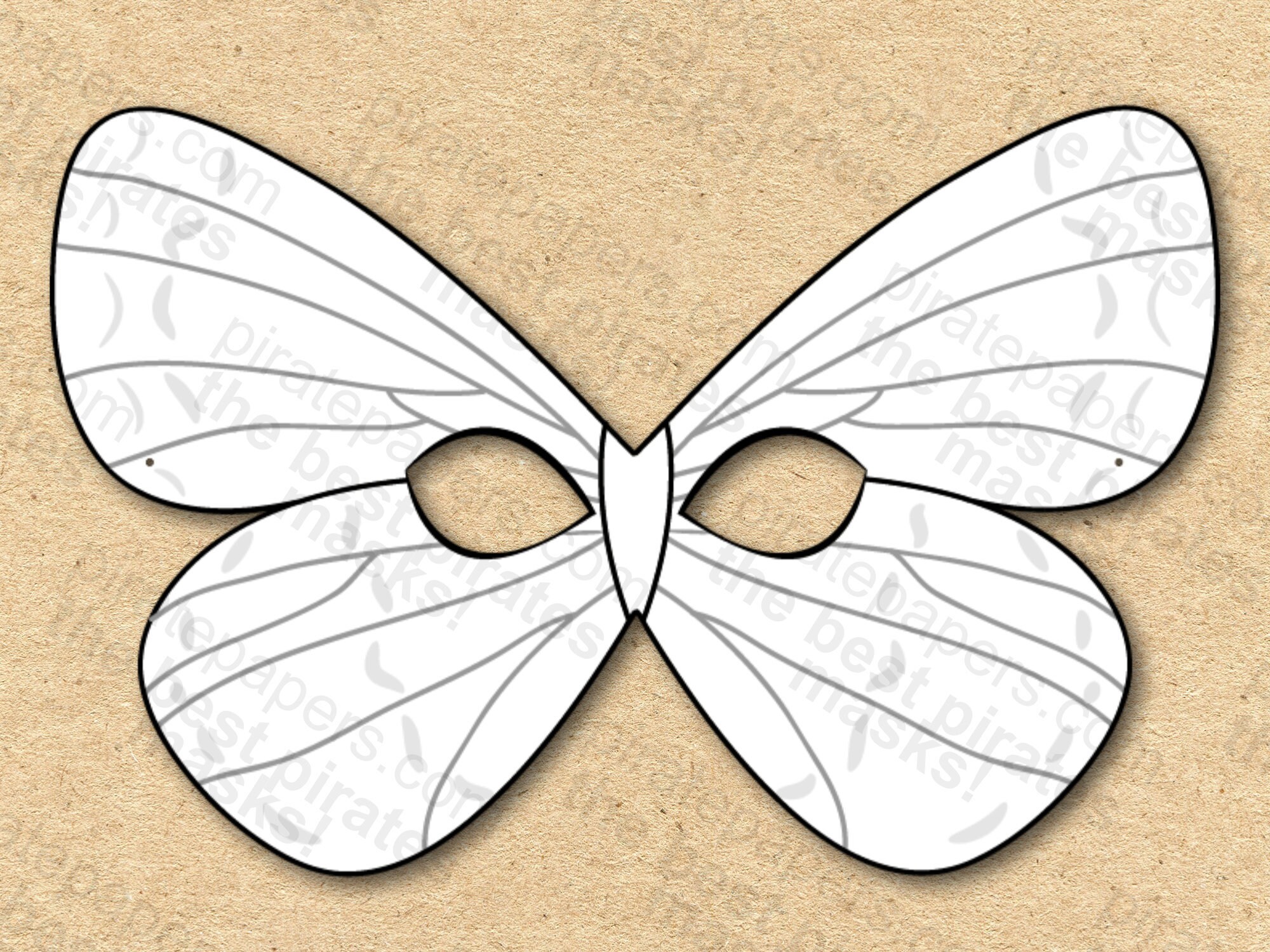 Butterfly Mask Printable Coloring Summer Azure Paper DIY for - Etsy
