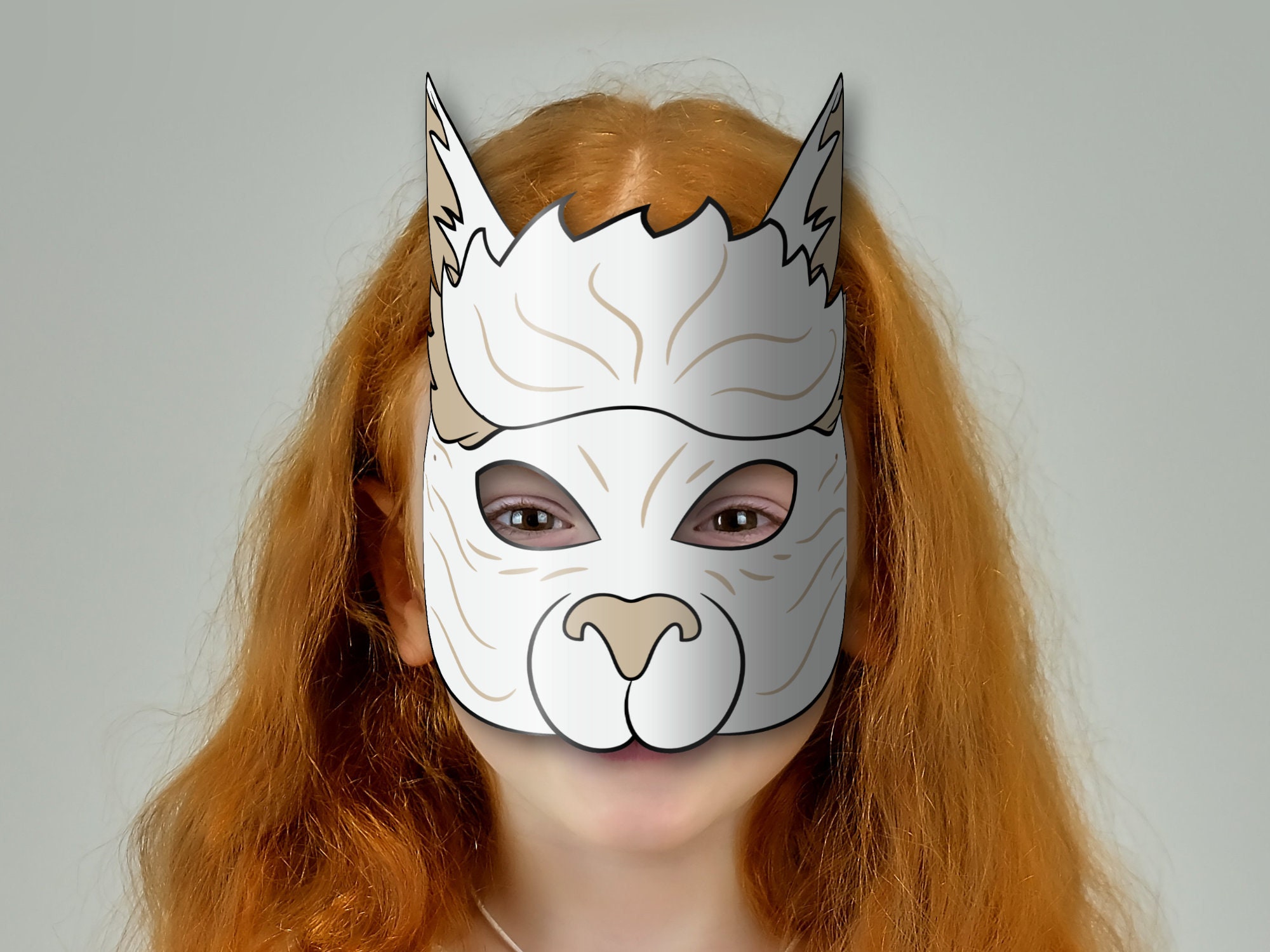 Alpaca Mask Printable, Paper DIY for Kids and Adults. PDF Template ...