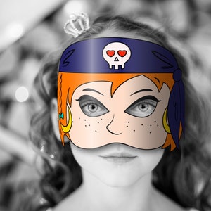 Pirate Girl Mask Printable Paper DIY for Kids and Adults. PDF - Etsy