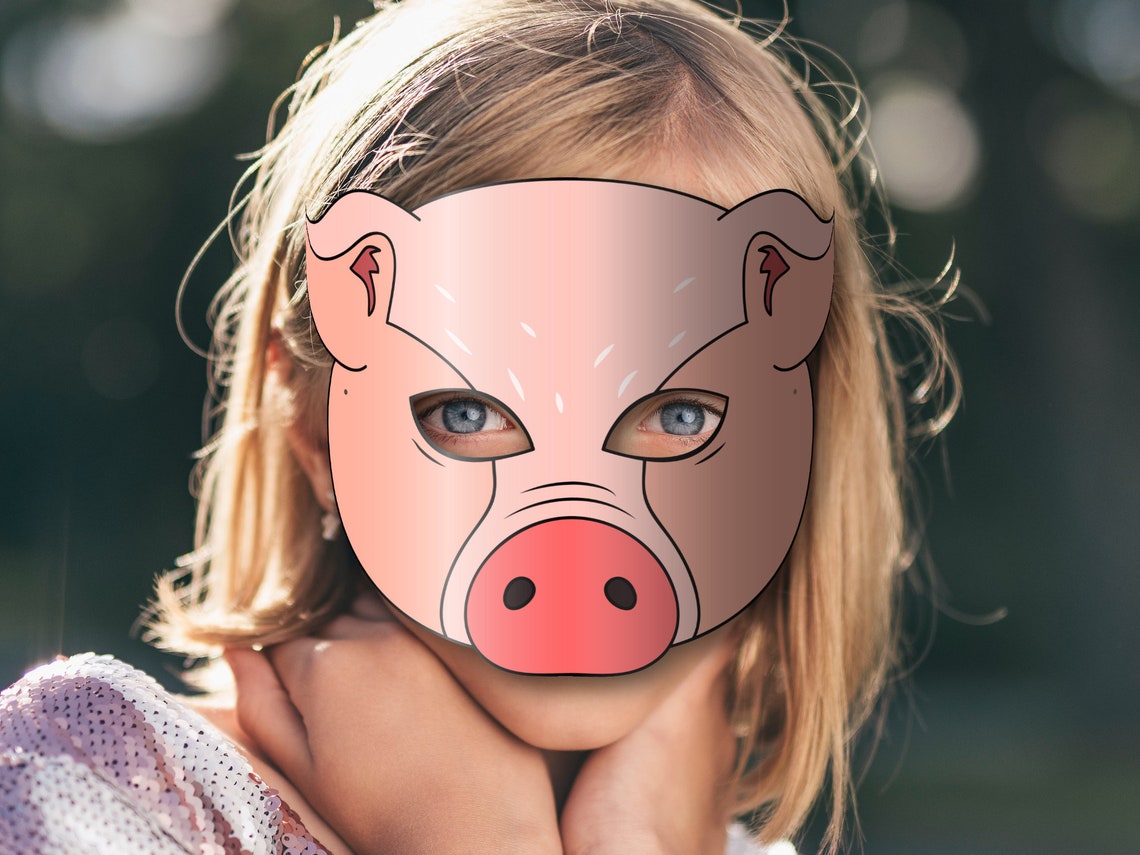 Pig Mask Printable, Paper DIY for Kids and Adults. PDF Template ...